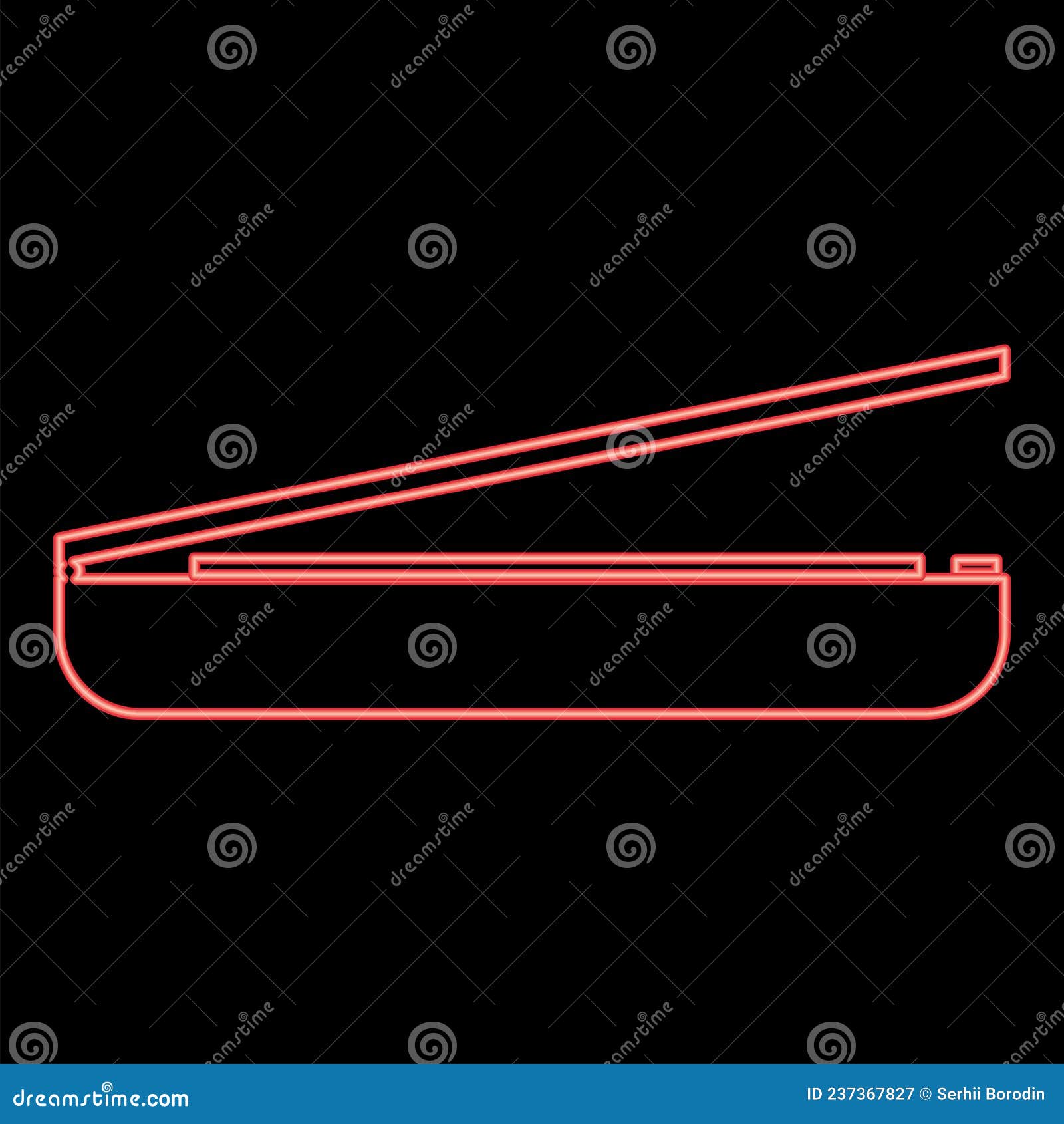Neon Scanner Red Color Vector Illustration Image Flat Style Stock ...