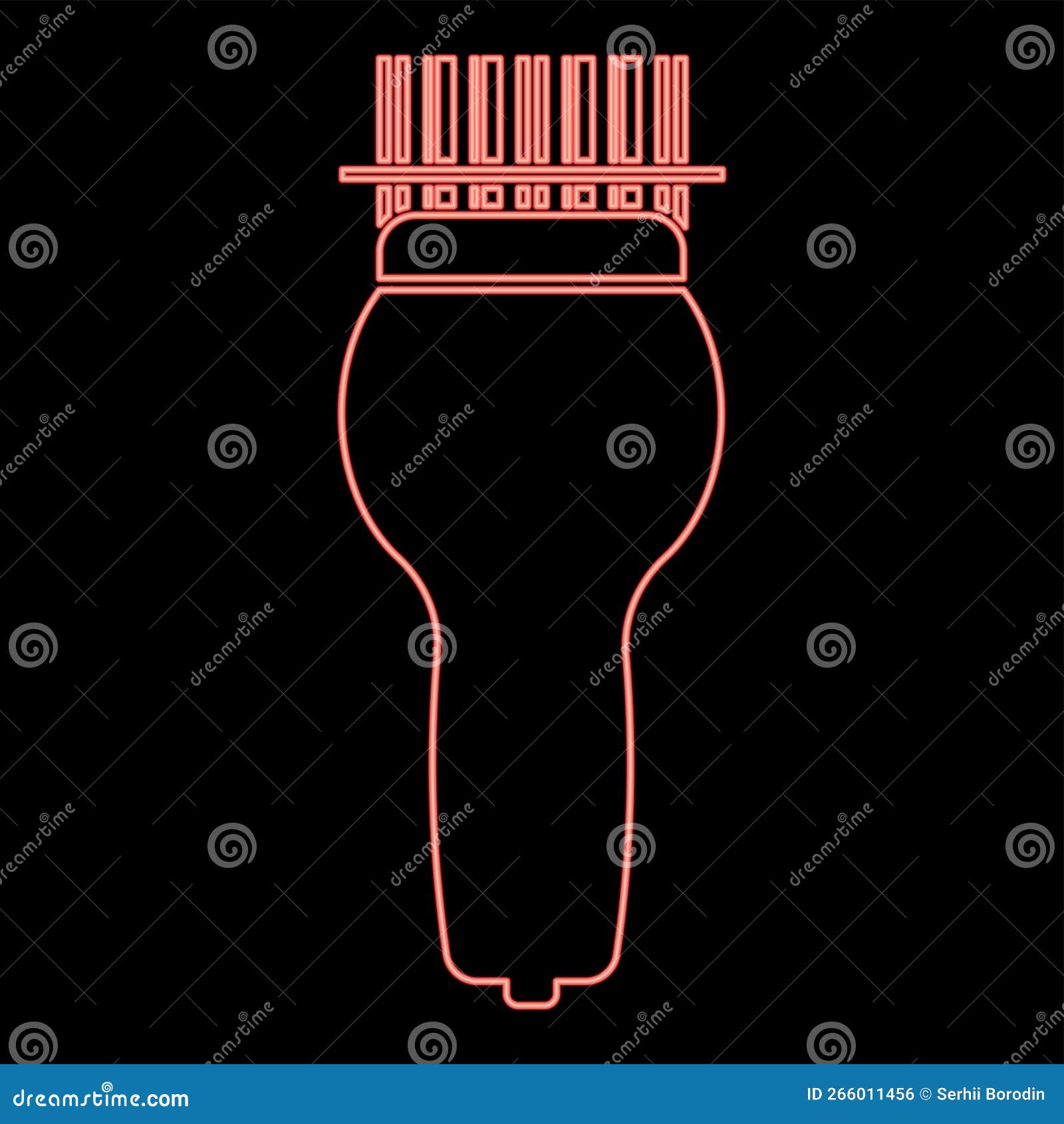 Neon Scanning Barcode with Hand Scanner Red Color Vector Illustration ...