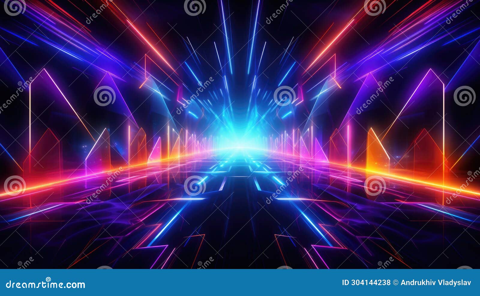 Neon Scene Abstract Background, Abstract Illustration Stock ...