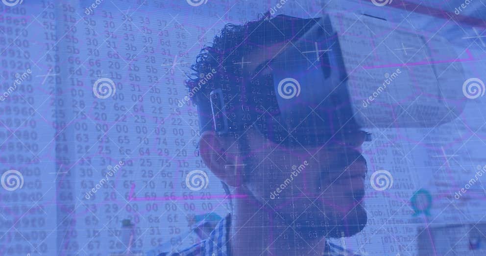 Neon Scope Scanner And Binary Coding Data Processing Against Man