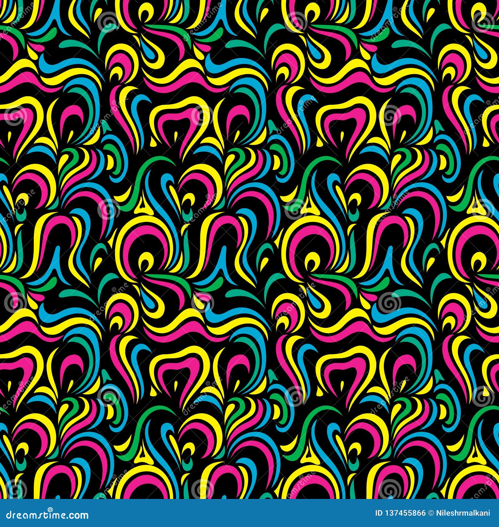 Neon Seamless Abstract Pattern Stock Vector - Illustration of graphic ...