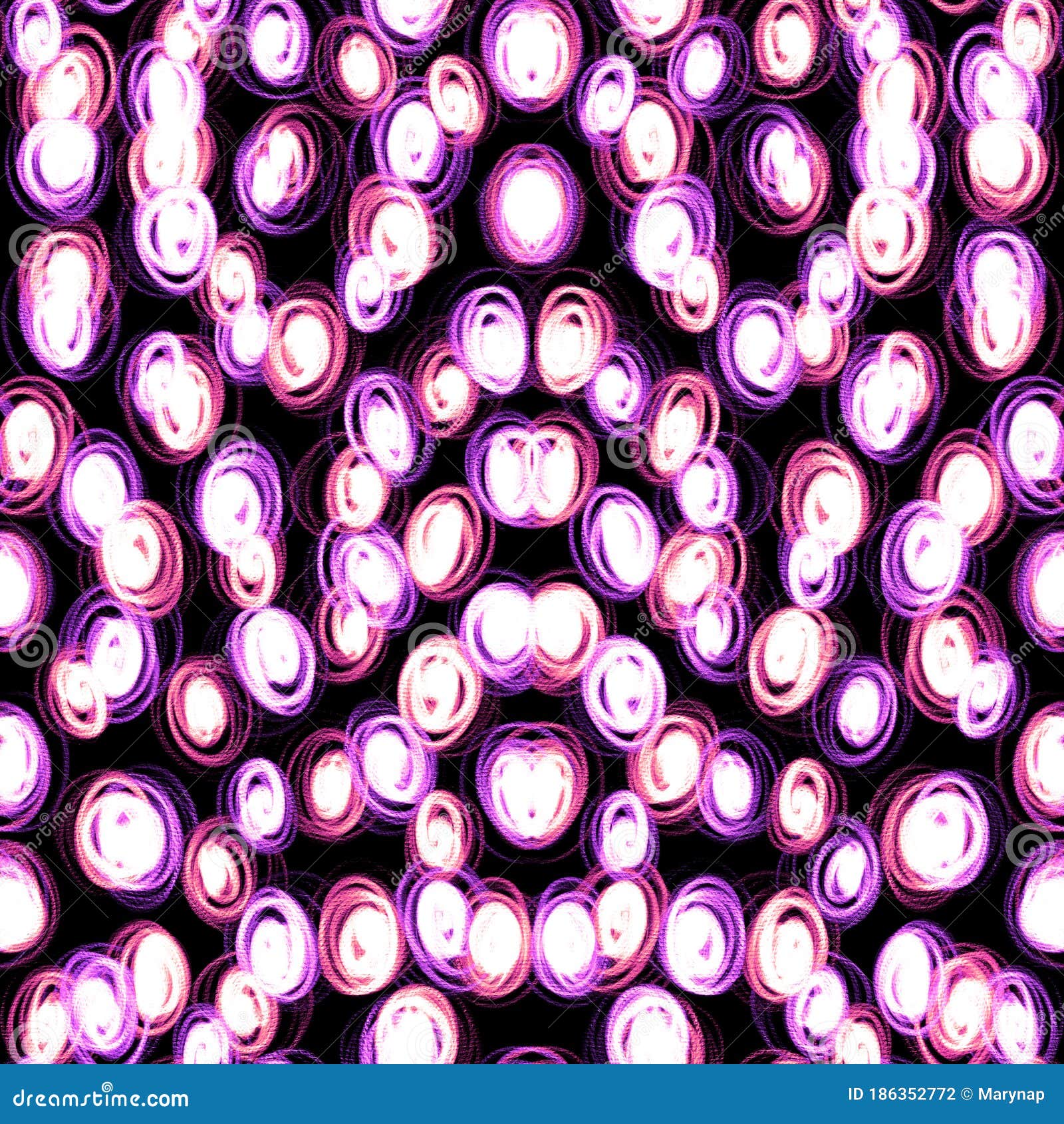 Neon Seamless Pattern with Pink Hand Drawn Luminous Flashlights on a ...