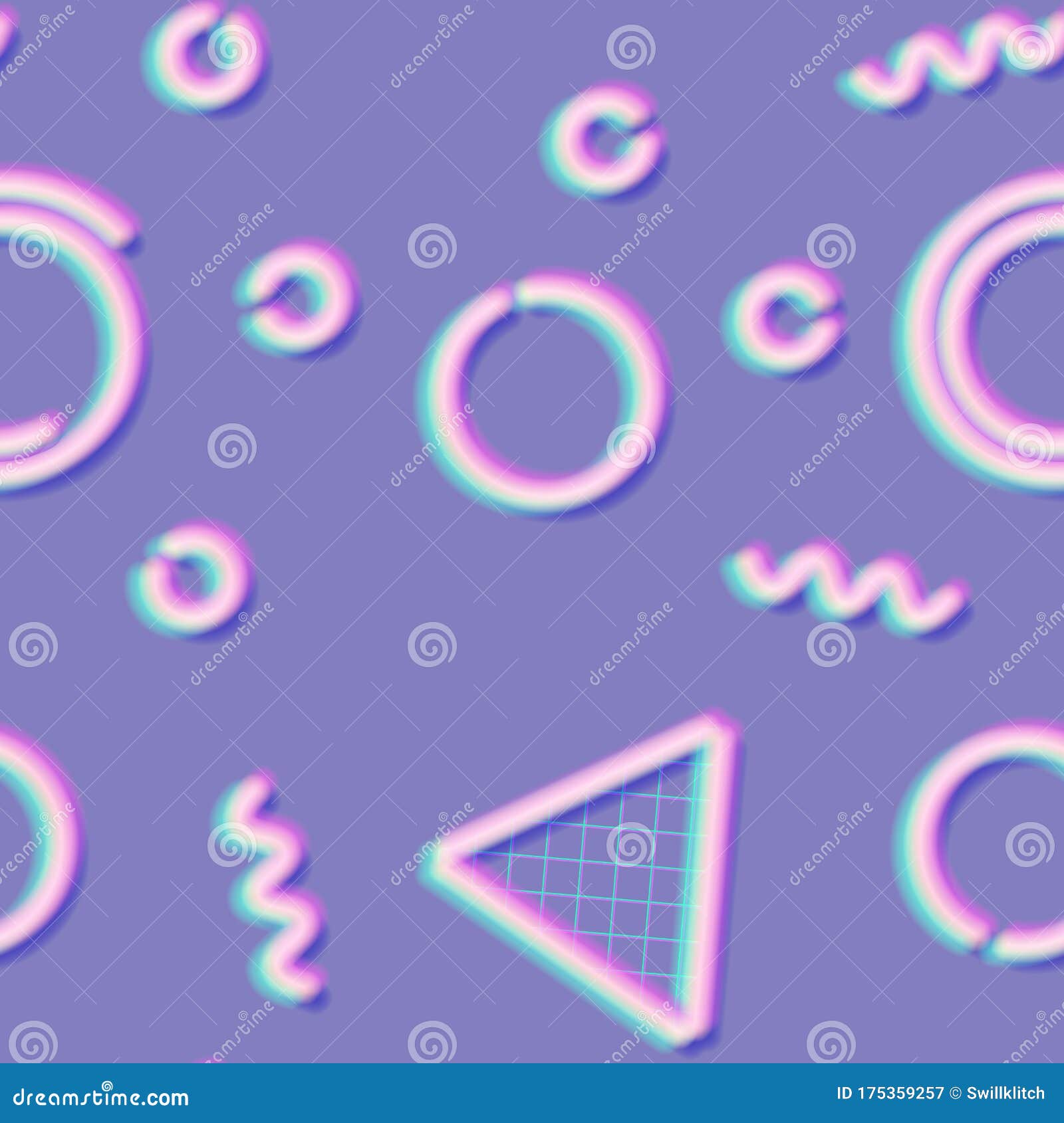 Neon Seamless Pattern with and 80s Abstract Arcade Style Stock Vector ...