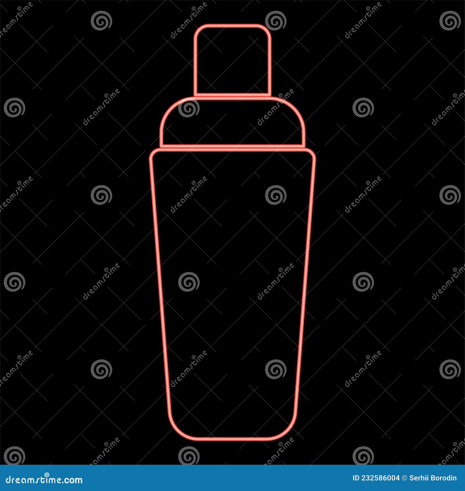 Neon Shaker Icon Black Color in Circle Red Color Vector Illustration ...