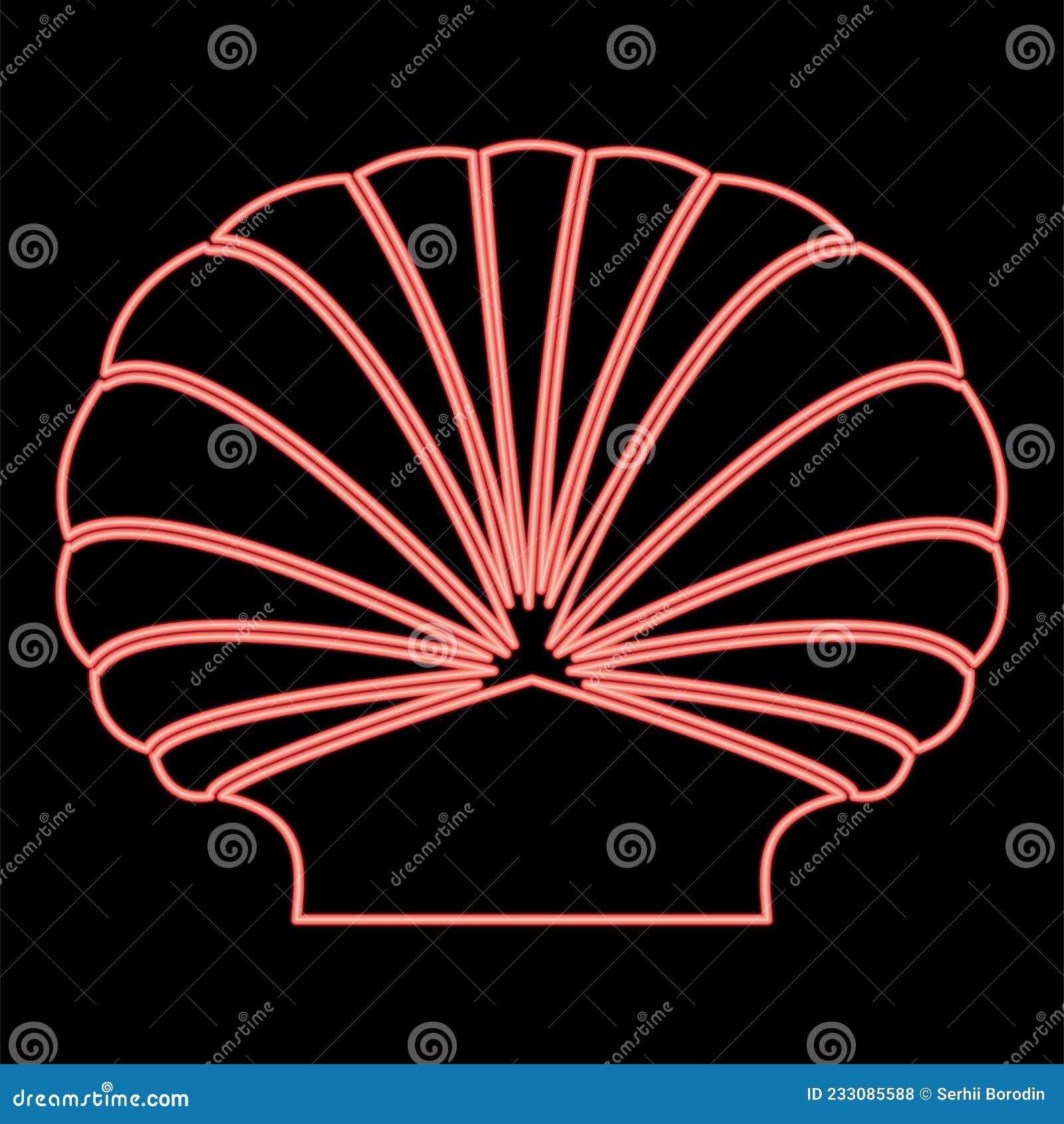 Neon Shell Red Color Vector Illustration Flat Style Image Stock Vector ...