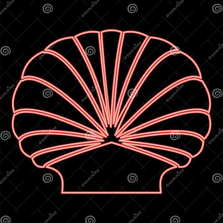Neon Shell Red Color Vector Illustration Flat Style Image Stock Vector ...