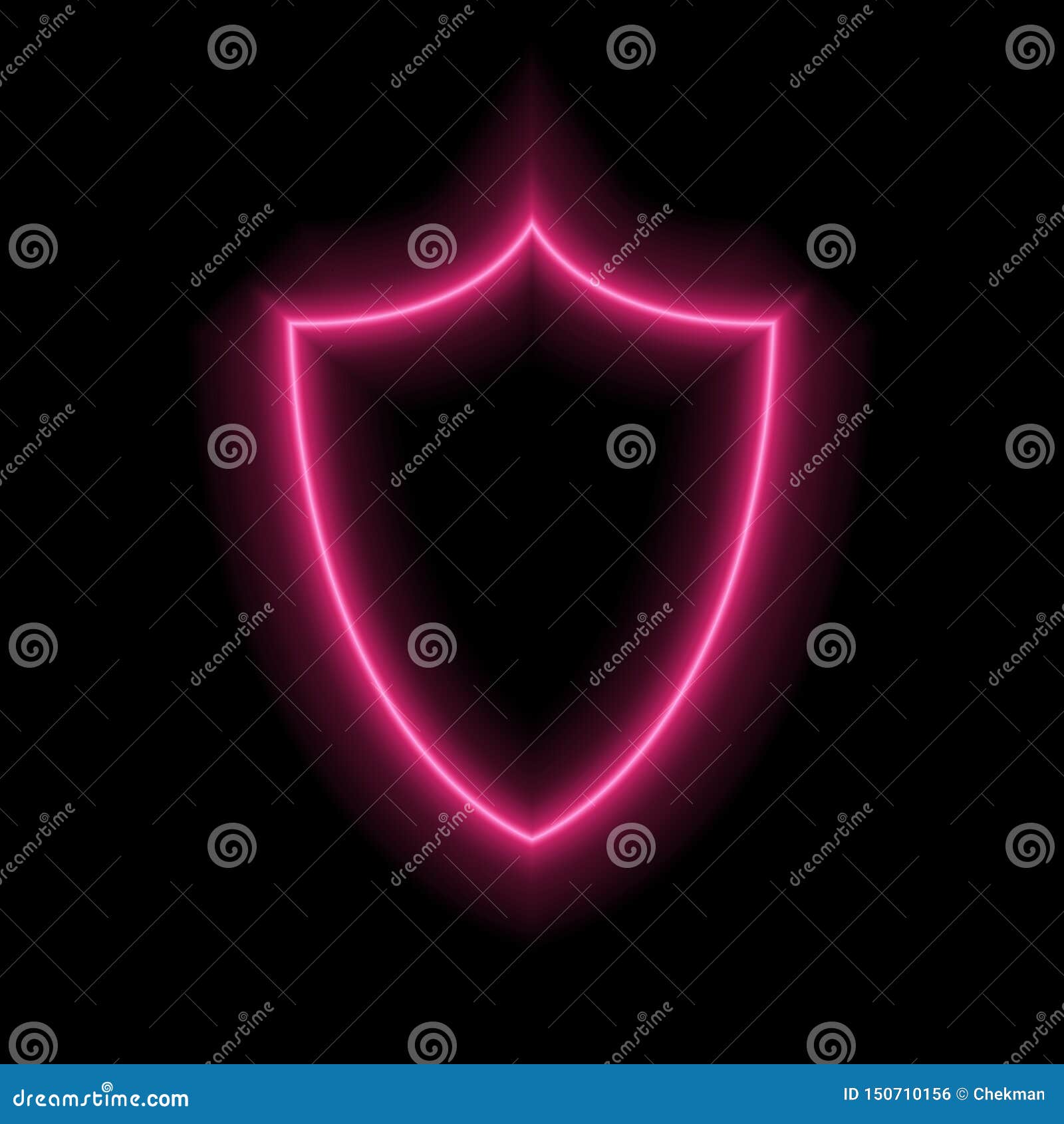 Neon Shield Icon. Vector Illustration Stock Illustration - Illustration ...
