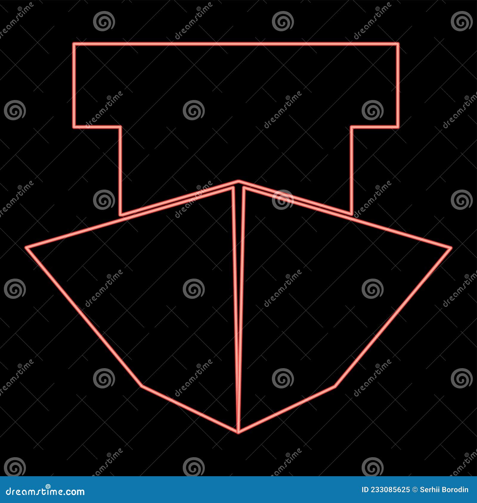 Neon Ship Red Color Vector Illustration Flat Style Image Stock Vector ...