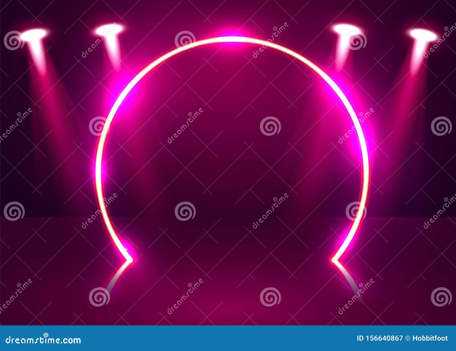 Neon Show Light Podium Futuristic Background. Vector Stock Illustration ...