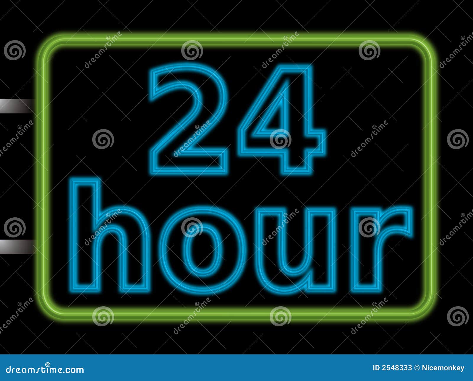 Neon sign 24hr stock illustration. Illustration of marketing - 2548333