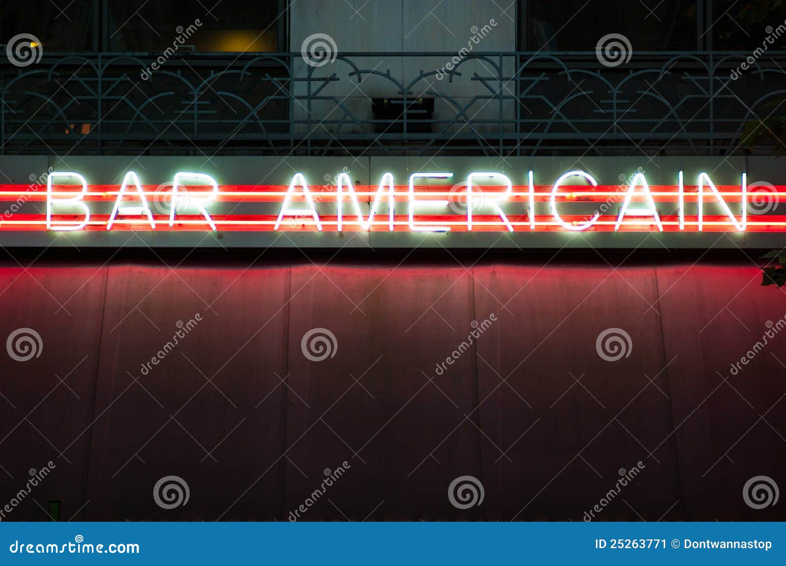 Neon Sign of american bar stock image. Image of location - 25263771