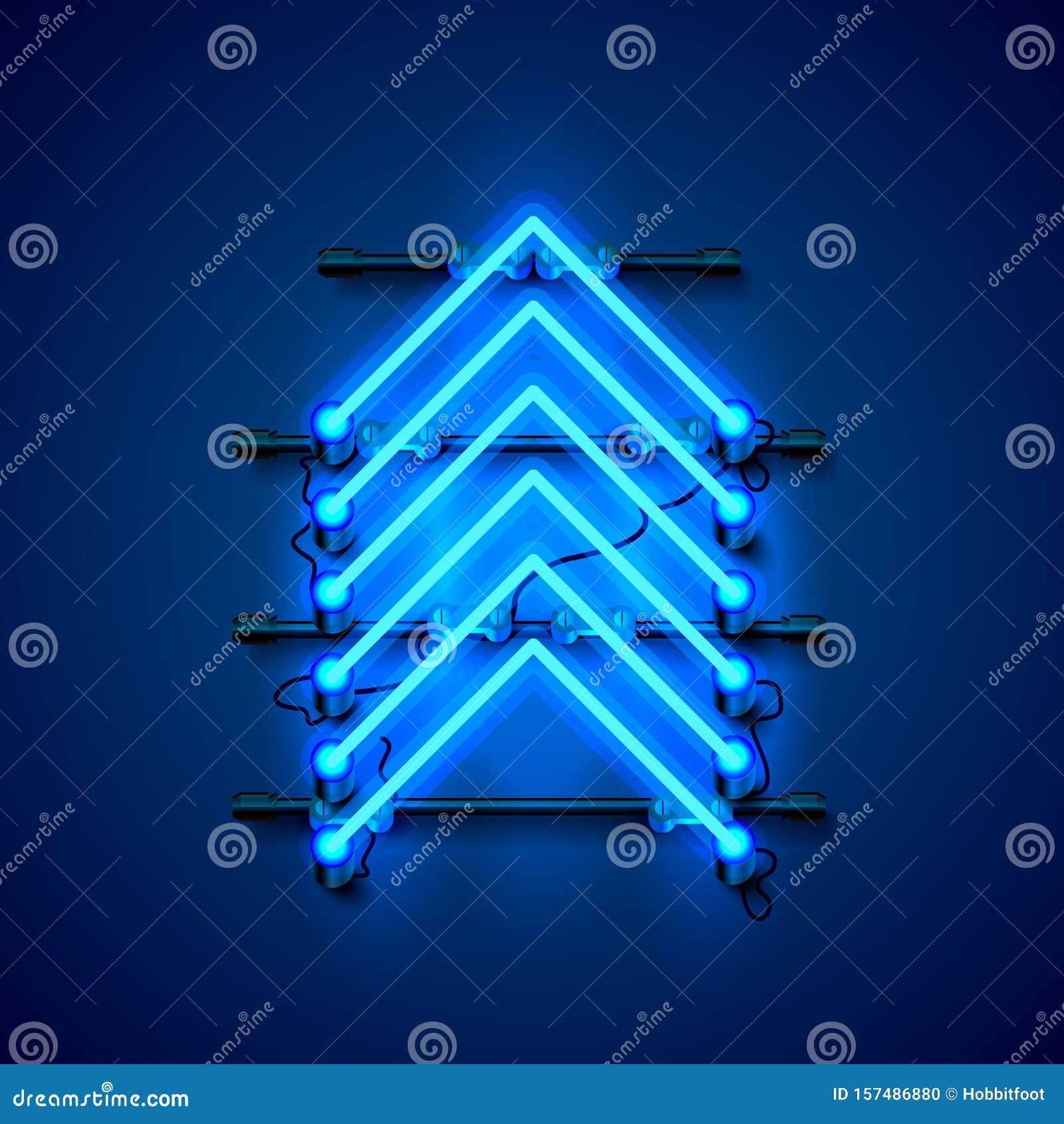 Neon Sign Arrow Up Signboard. Night Sign Board Stock Illustration ...