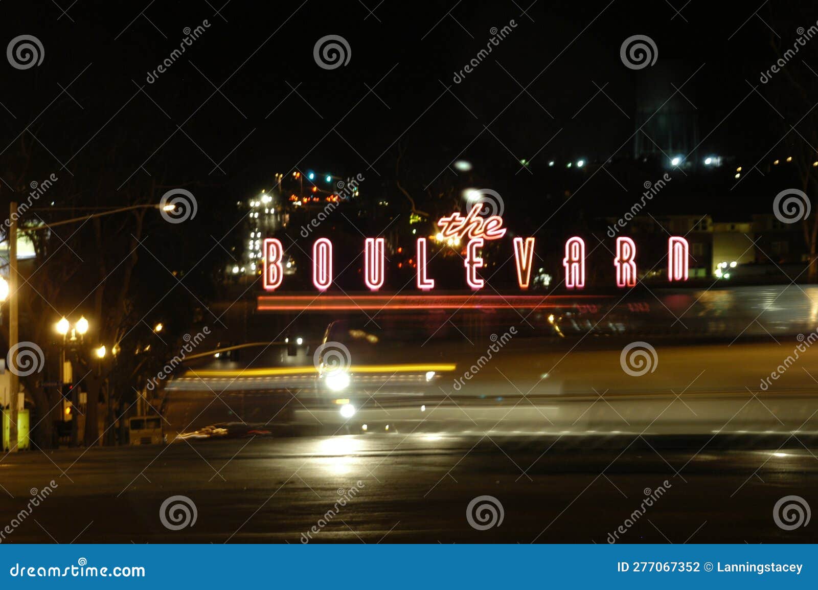 Neon Sign the Boulevard in CA Editorial Photography - Image of ...