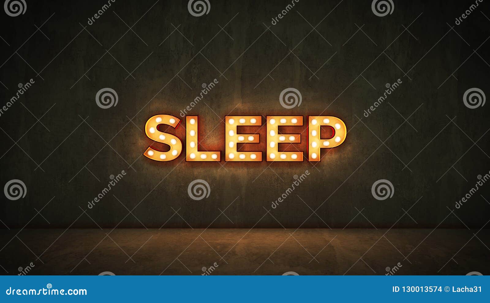 Neon Sign on Brick Wall Background - Sleep . 3d Rendering Stock ...