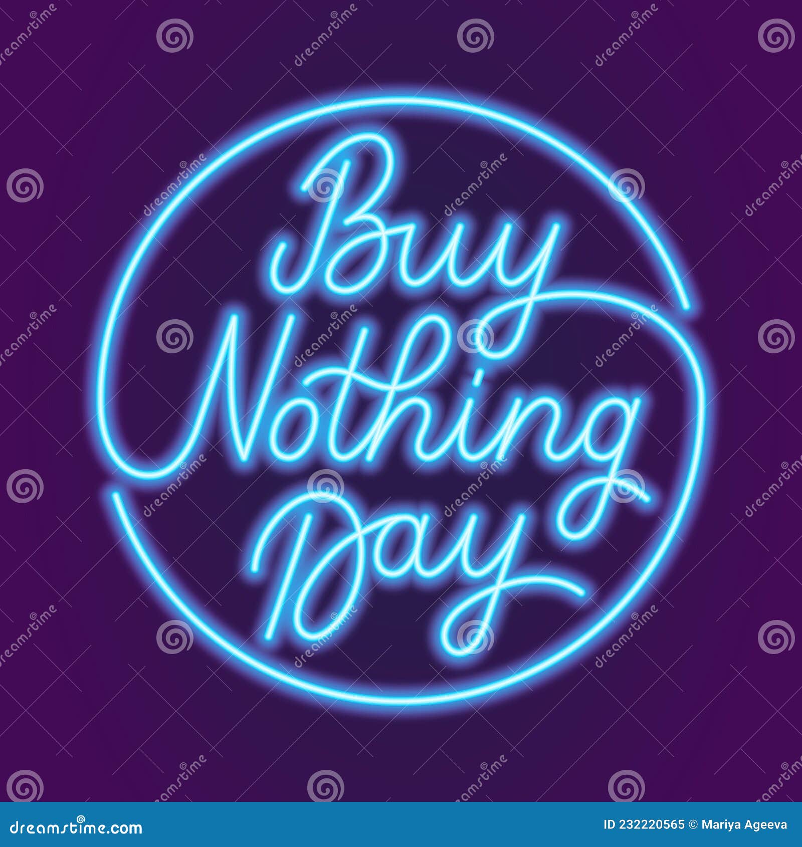 Neon sign buy nothing day stock vector. Illustration of international ...