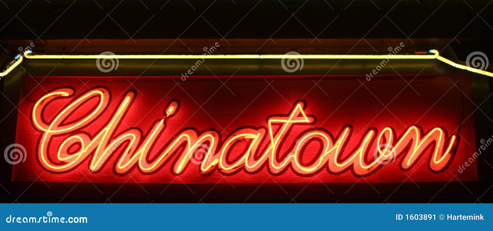 Neon Sign Chinatown at Night Stock Image - Image of lights, cultural ...