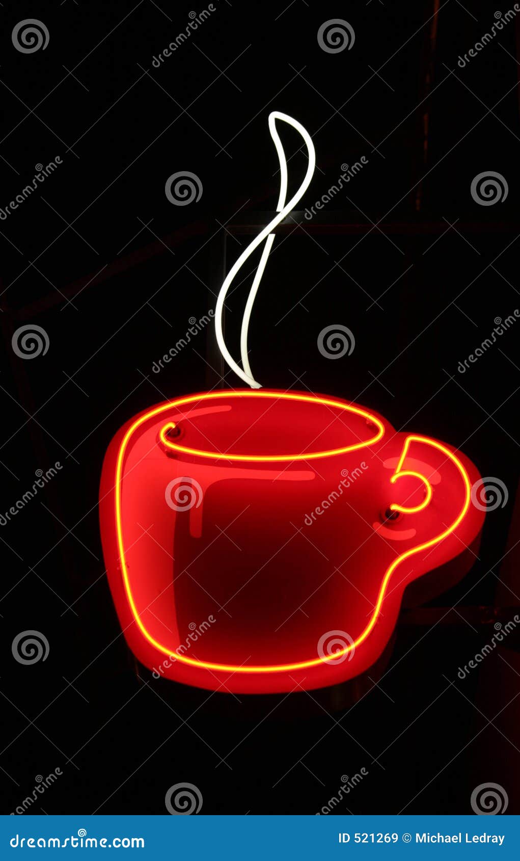 Neon Sign Coffee Cup Royalty Free Stock Images - Image: 521269