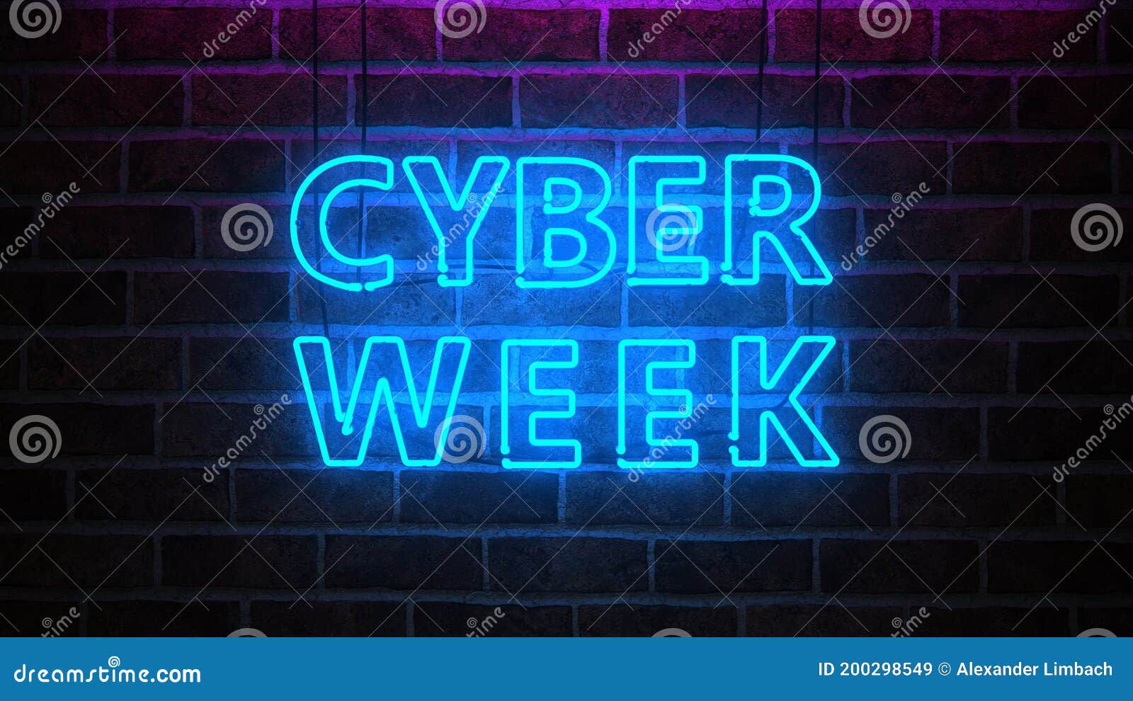 Neon Sign Cyber Week stock illustration. Illustration of offers - 200298549