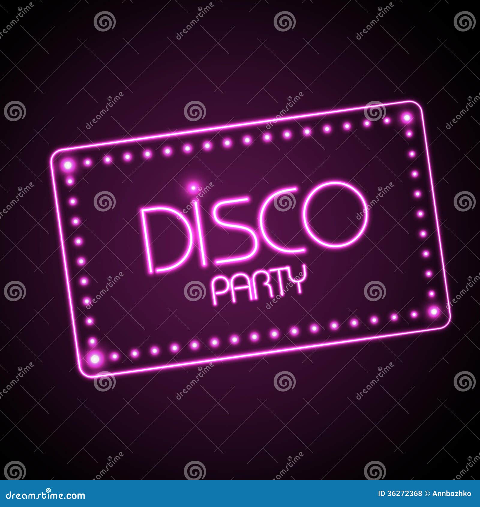 Neon sign. Disco party stock vector. Illustration of design - 36272368