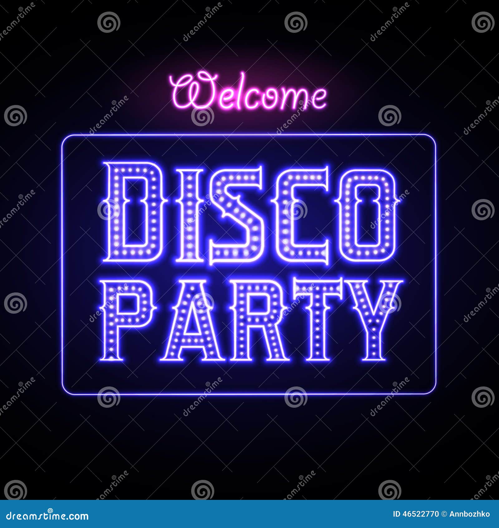 Neon sign. Disco party stock vector. Illustration of point - 46522770