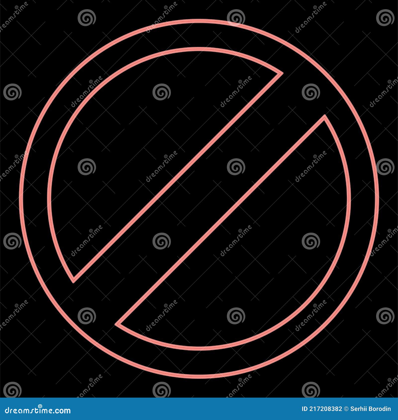 Neon Sign Entry Prohibited the Red Color Vector Illustration Flat Style ...