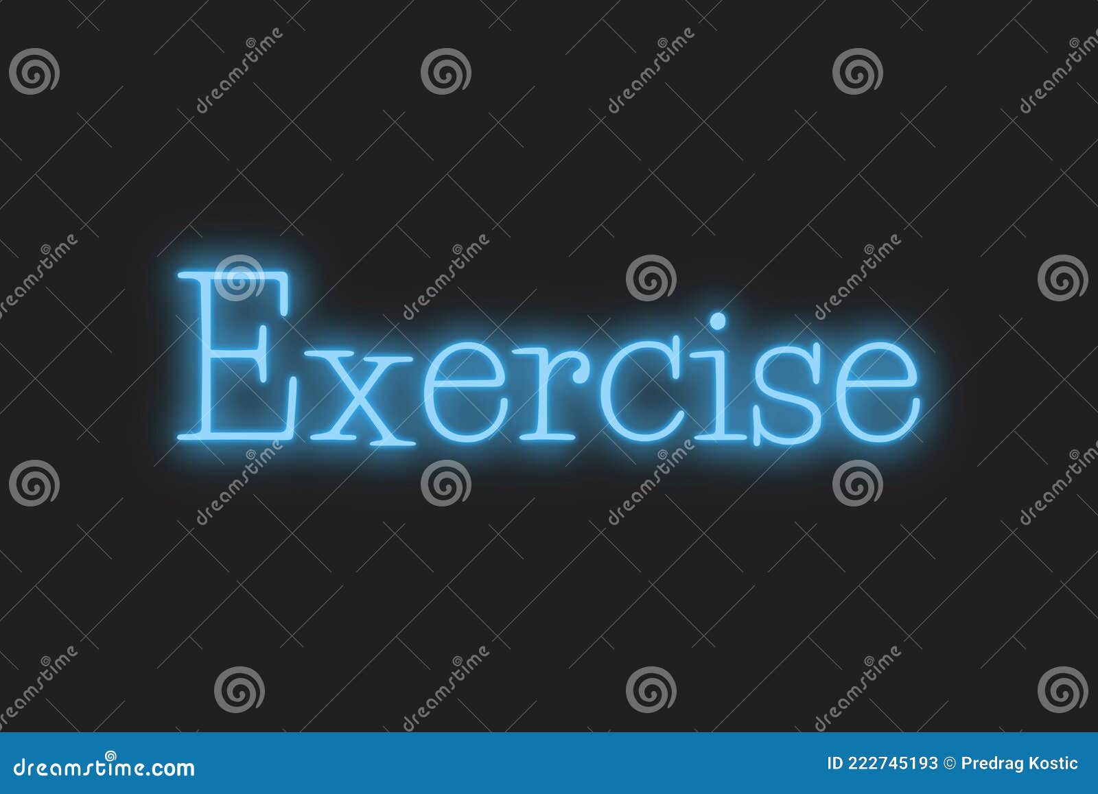 Exercise neon sign. stock illustration. Illustration of symbol - 222745193