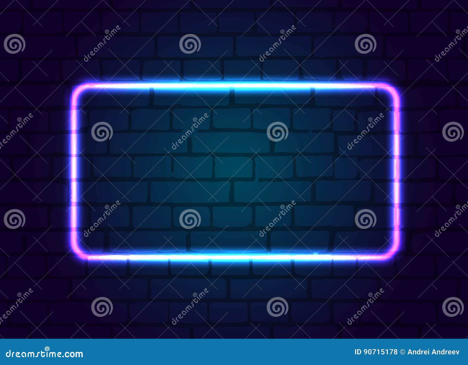 Neon sign frame blank. stock vector. Illustration of business - 90715178