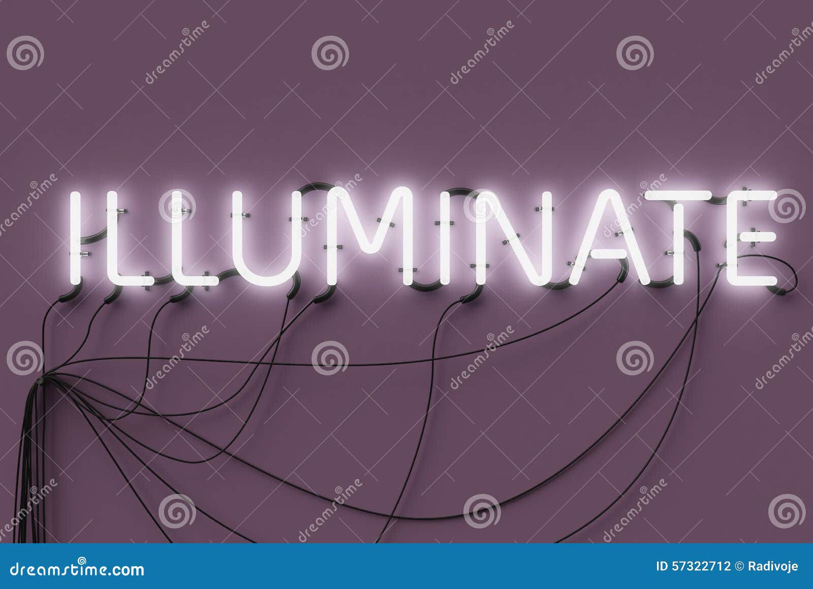 Neon Sign-Illuminate stock illustration. Illustration of light - 57322712
