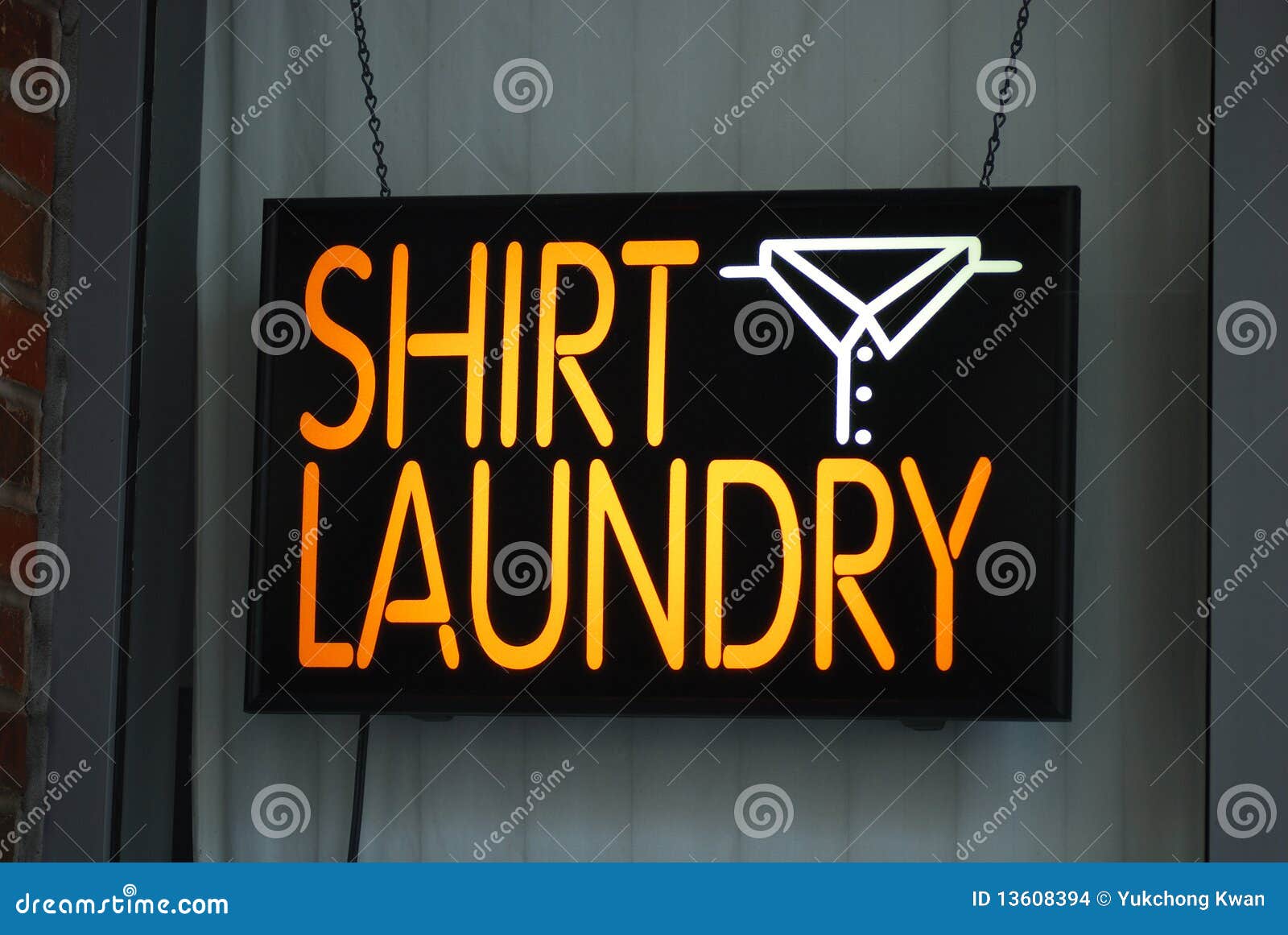 A Neon Sign of the Laundry Shop Stock Photo - Image of service ...