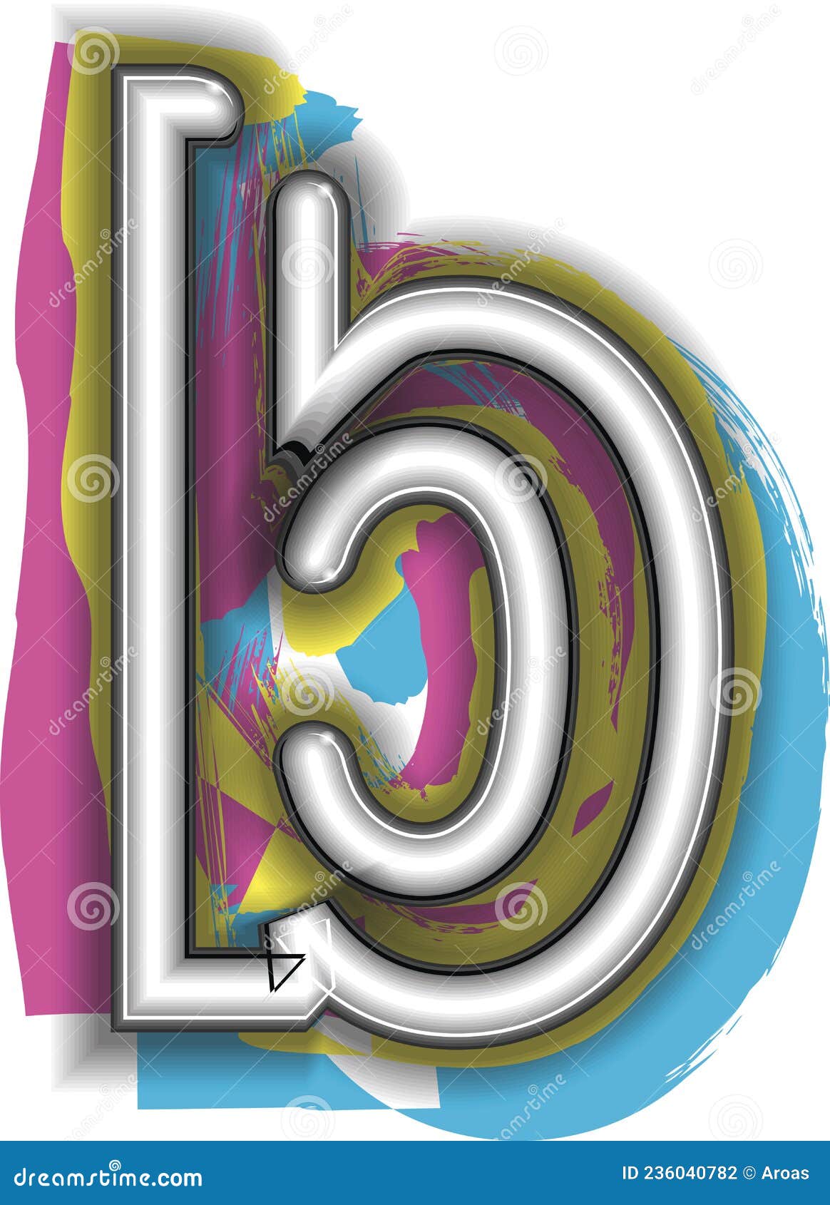 Neon Sign Letter B Illustration Stock Vector - Illustration of design ...