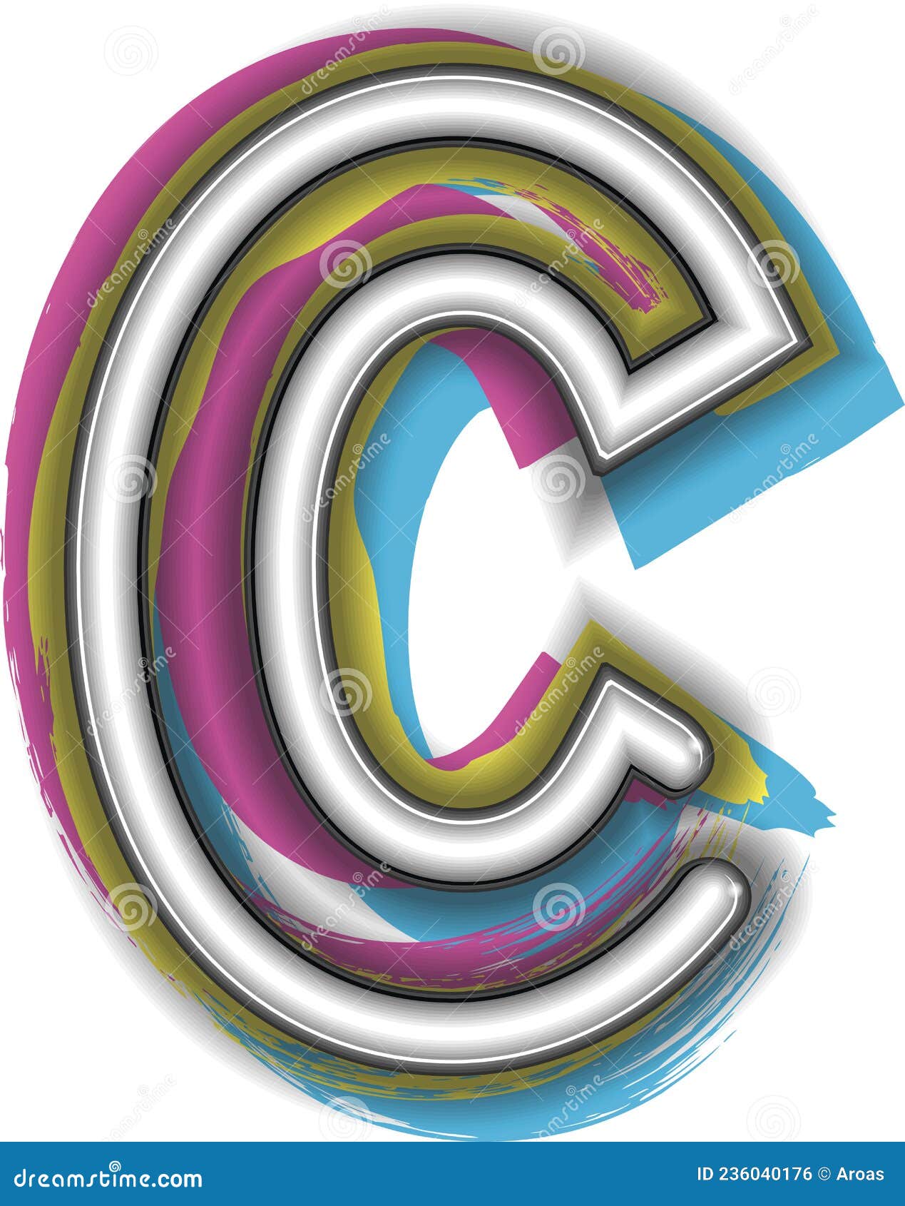 Neon Sign Letter C Illustration Stock Vector - Illustration of ...