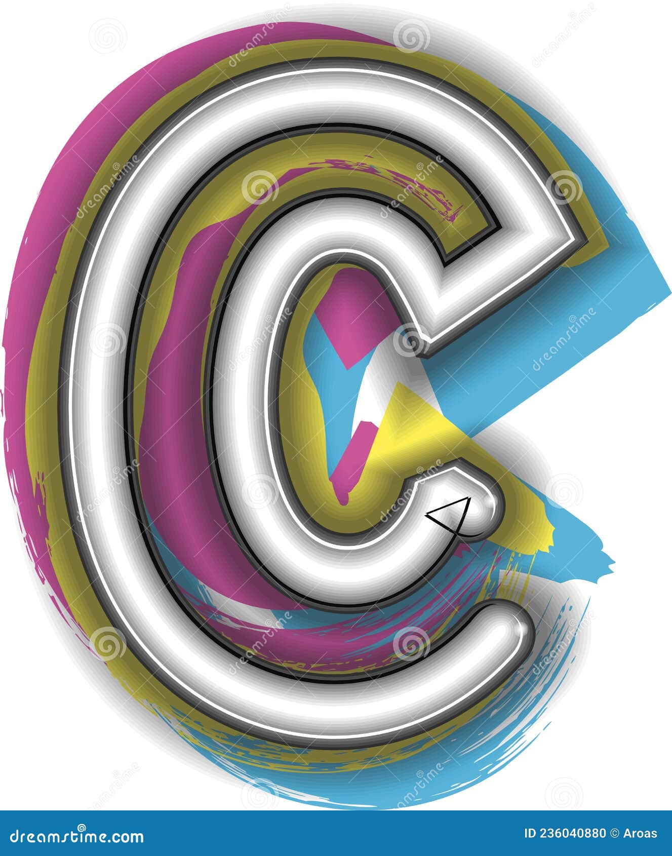 Neon Sign Letter C Illustration Stock Vector - Illustration of element ...