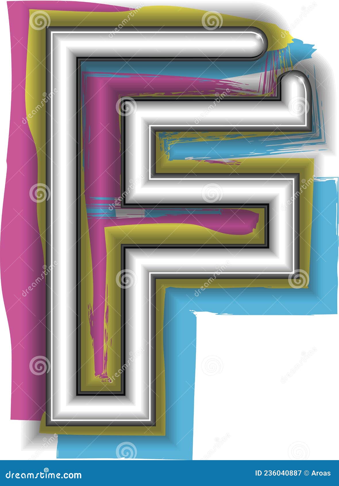 Neon Sign Letter F Illustration Stock Vector - Illustration of ...
