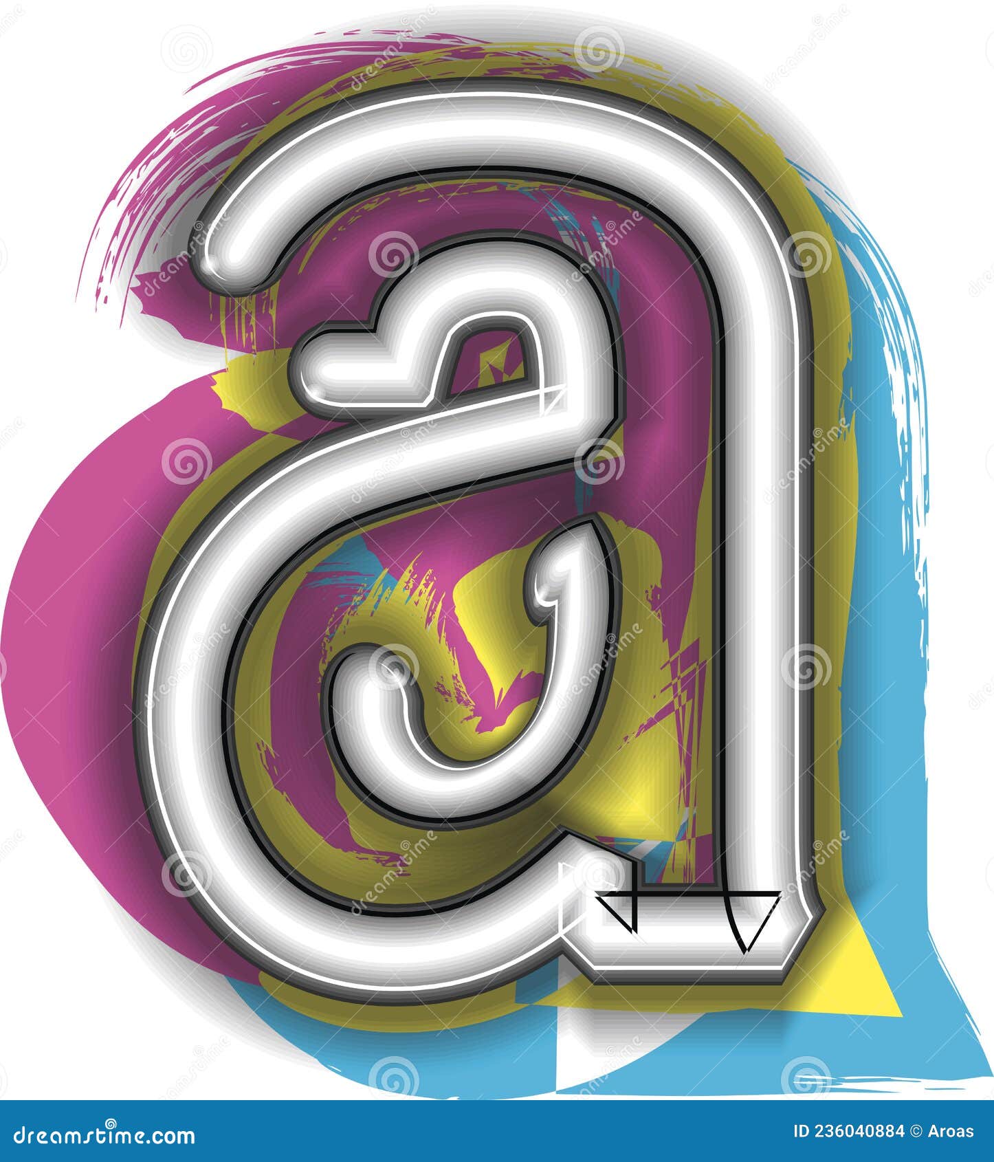 Neon Sign Letter a Illustration Stock Vector - Illustration of design ...