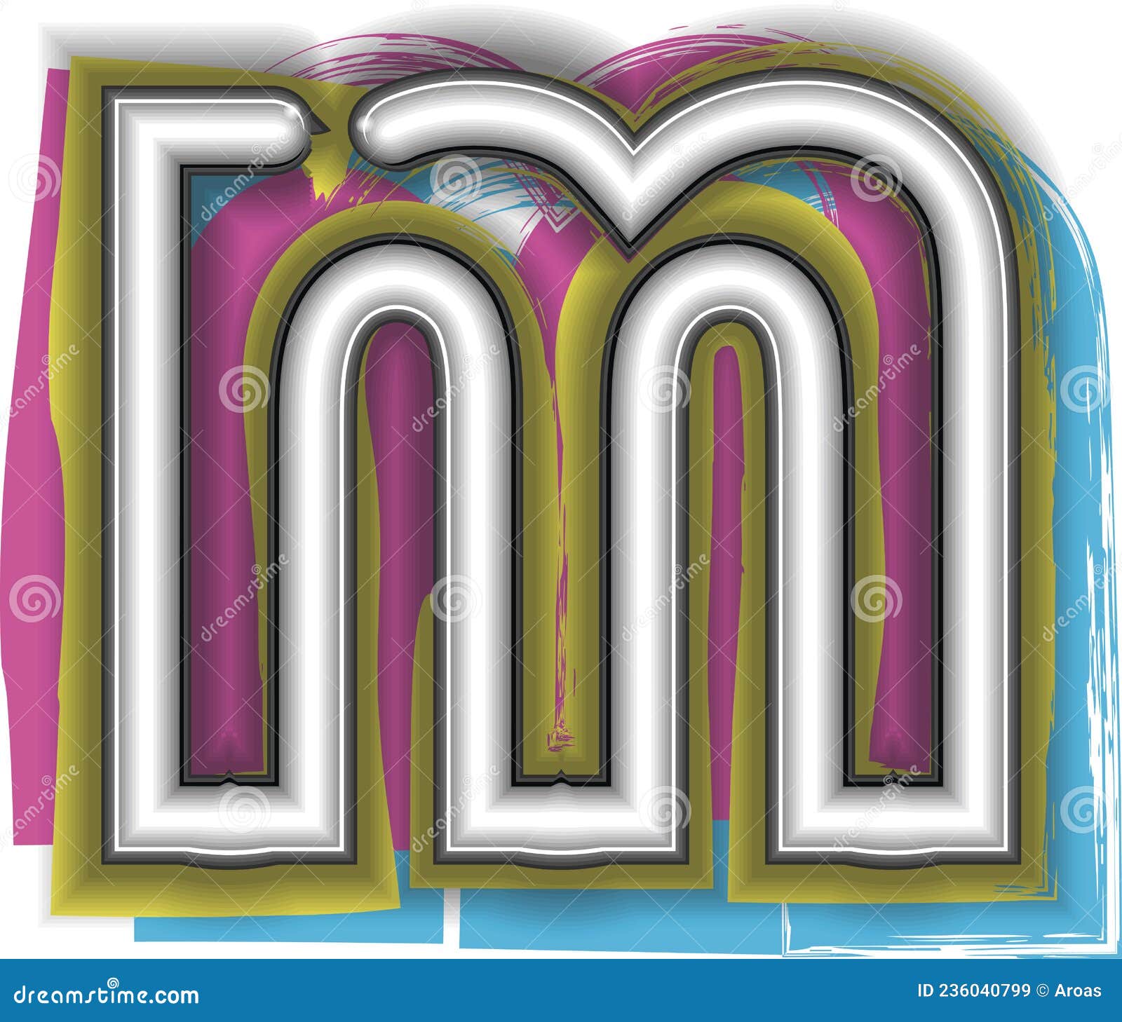 Neon Sign Letter M Illustration Stock Vector - Illustration of ...