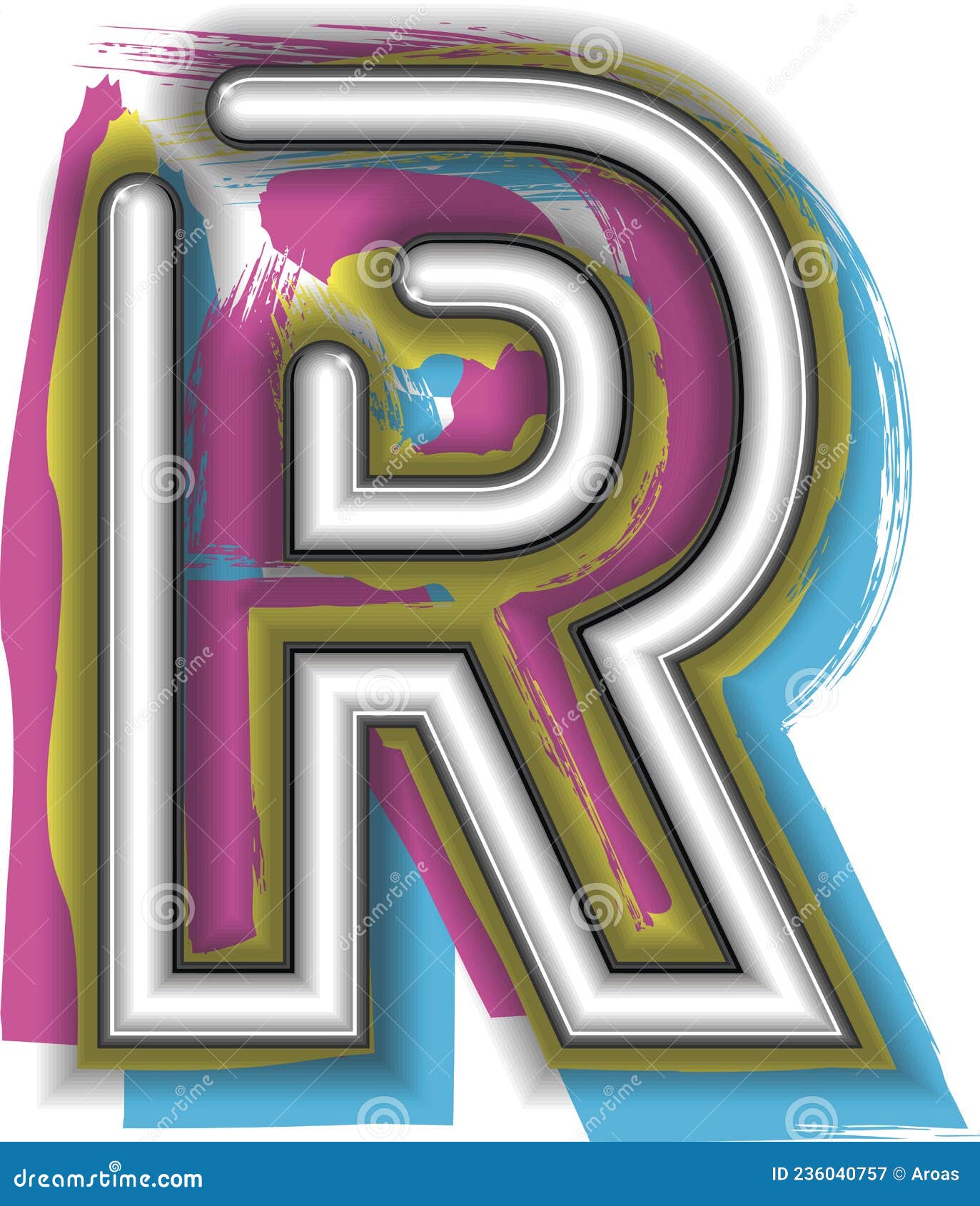 Neon Sign Letter R Illustration Stock Vector - Illustration of shape ...