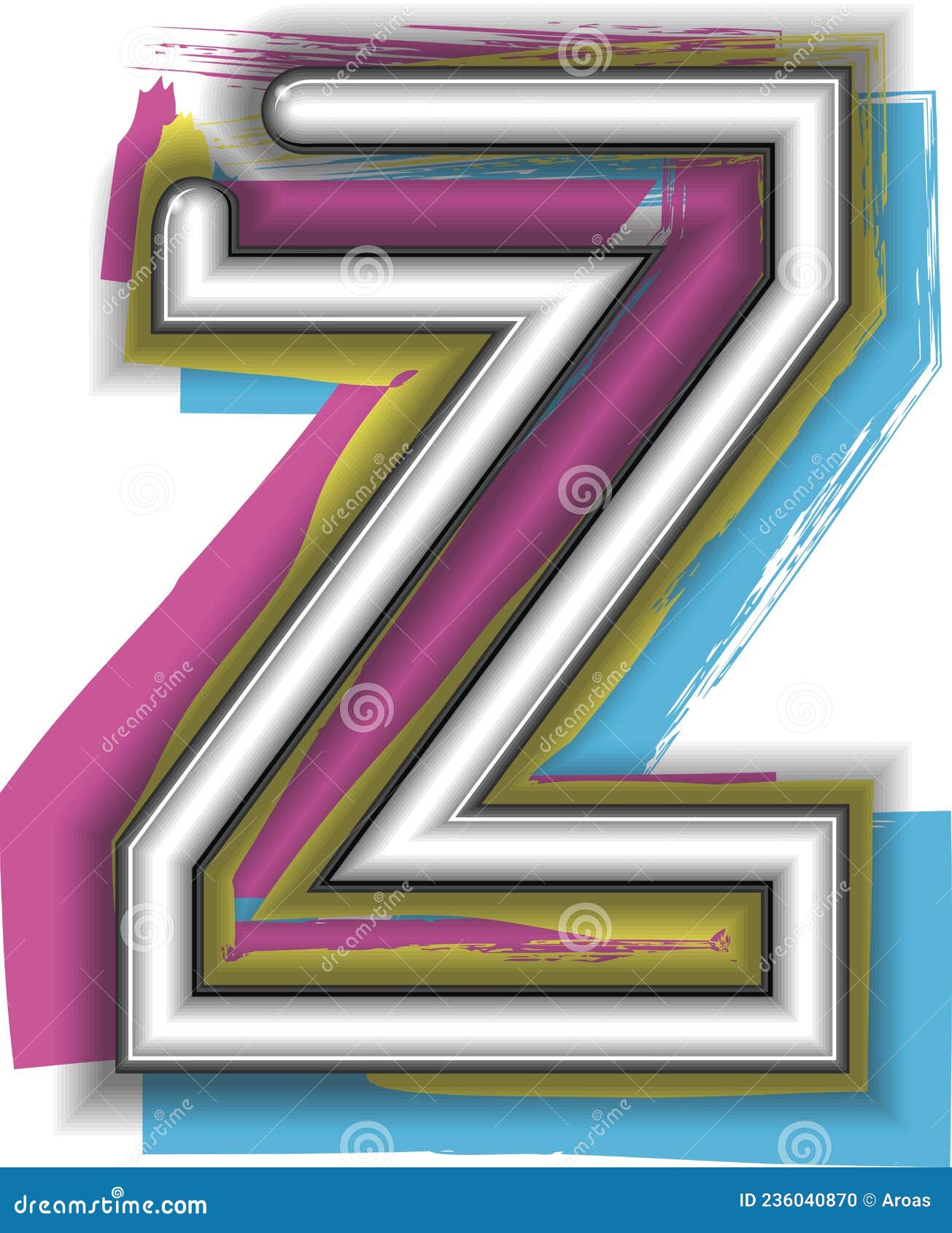 Neon Sign Letter Z Illustration Stock Vector - Illustration of letter ...
