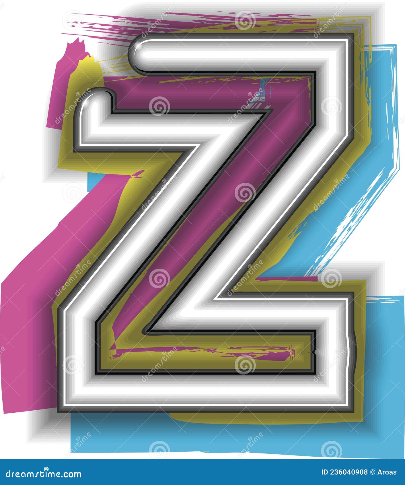 Neon Sign Letter Z Illustration Stock Vector - Illustration of ...