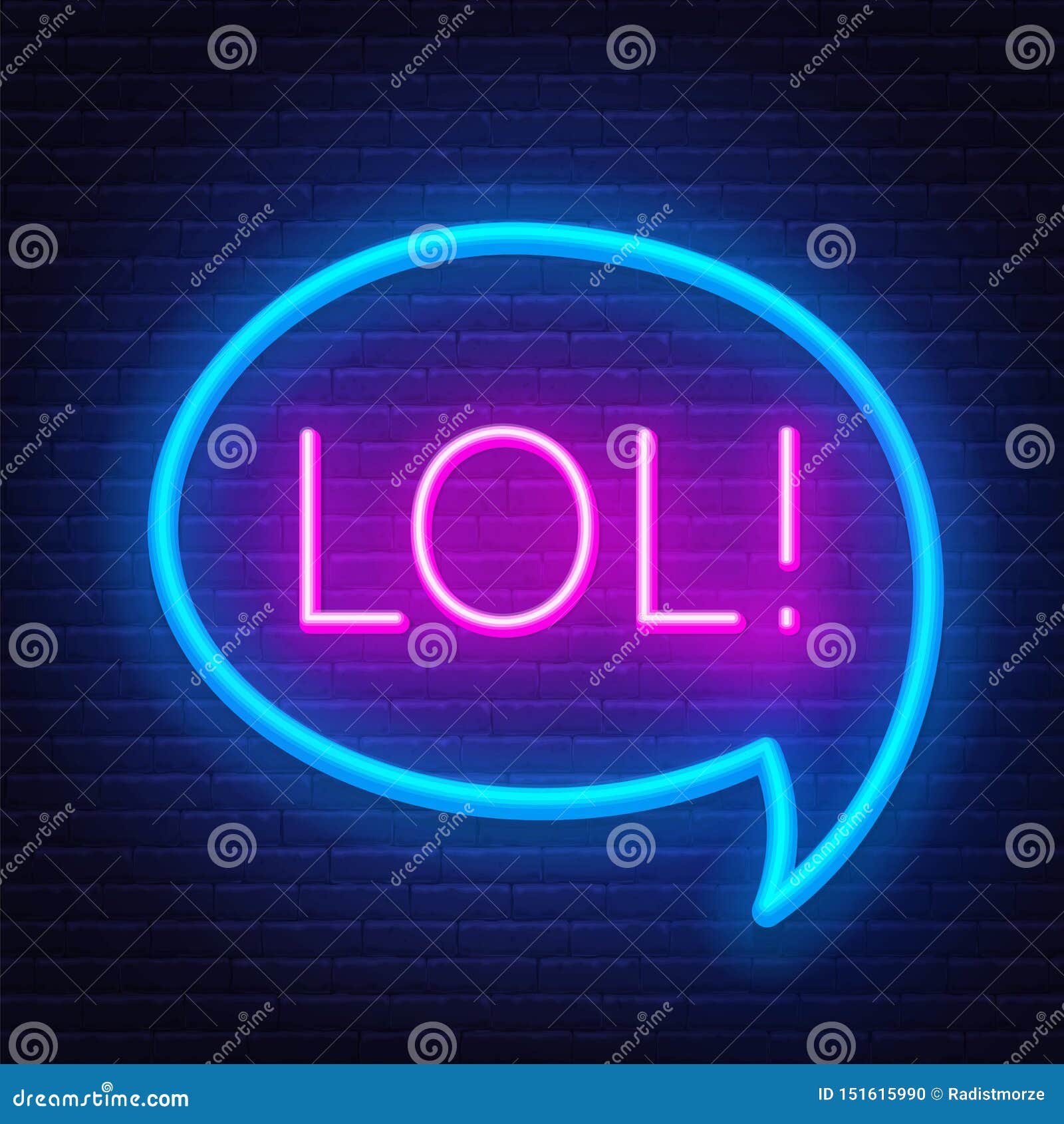 Neon Sign Lol In Frame On Dark Background Stock Illustration ...