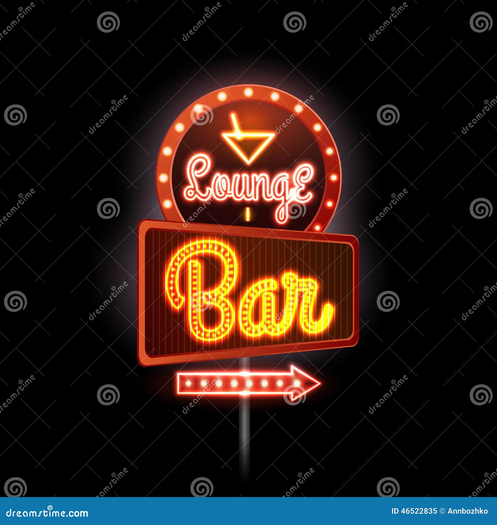 Neon sign. Lounge bar stock vector. Illustration of cafe - 46522835