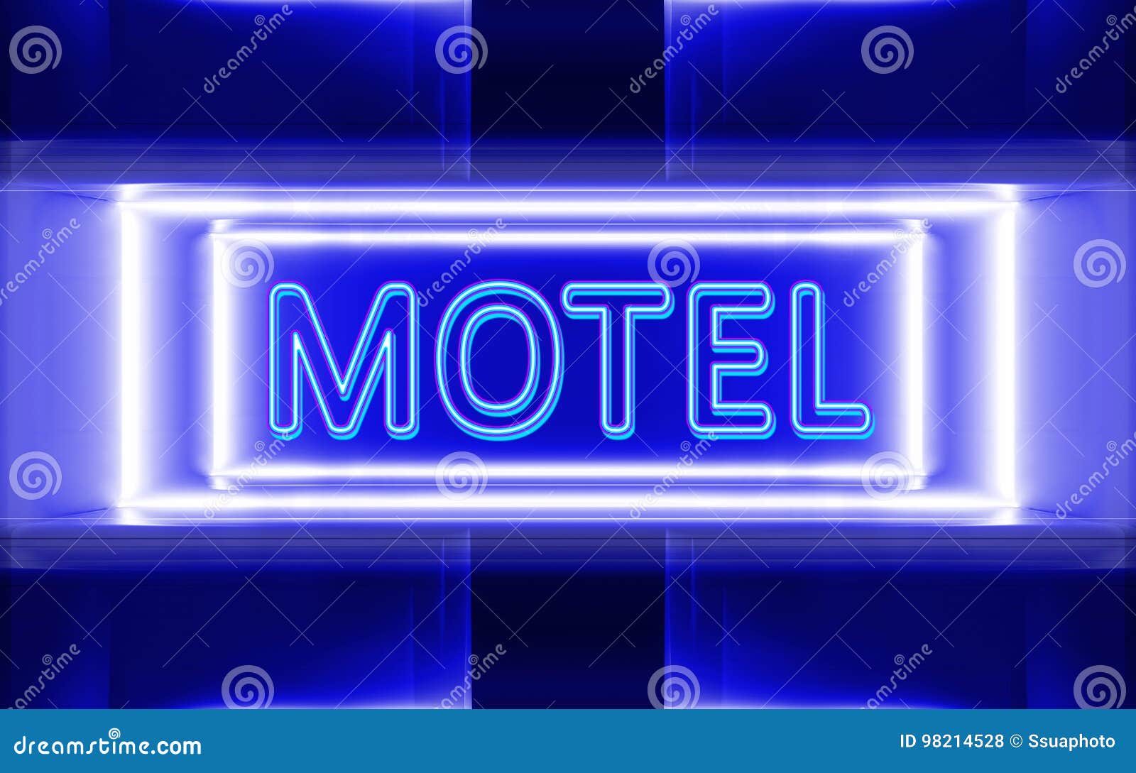 Neon sign of motel stock illustration. Illustration of decoration ...
