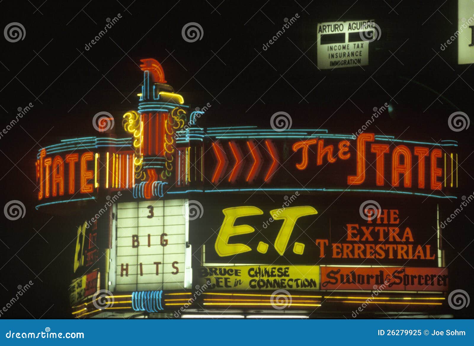 A Neon Sign for a Movie Theatre Editorial Image - Image of states, sign ...