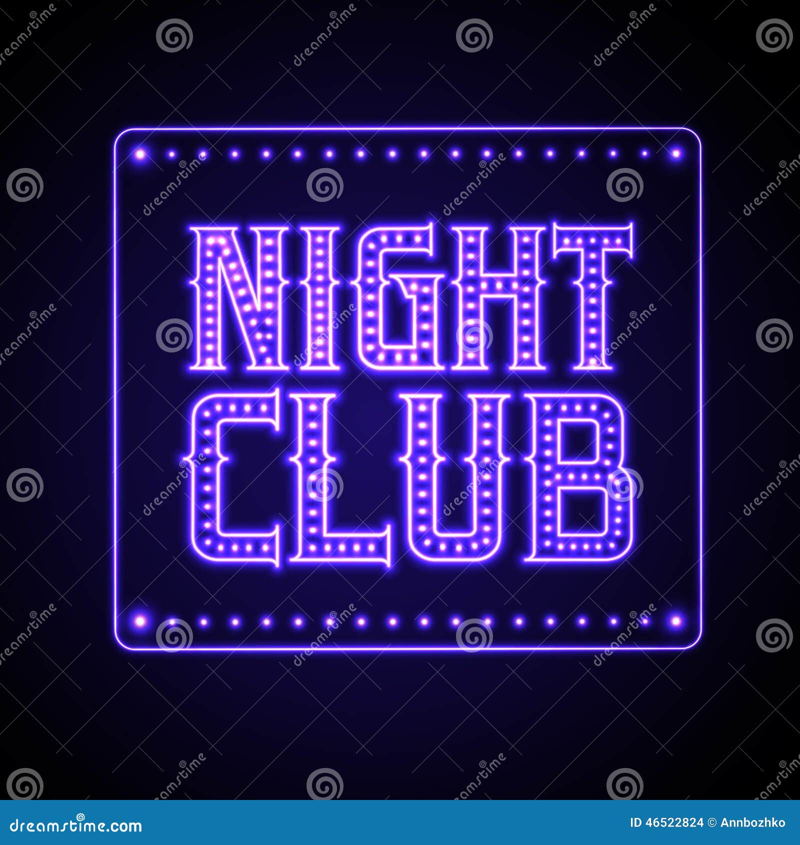 Neon sign. night club stock vector. Illustration of decoration - 46522824