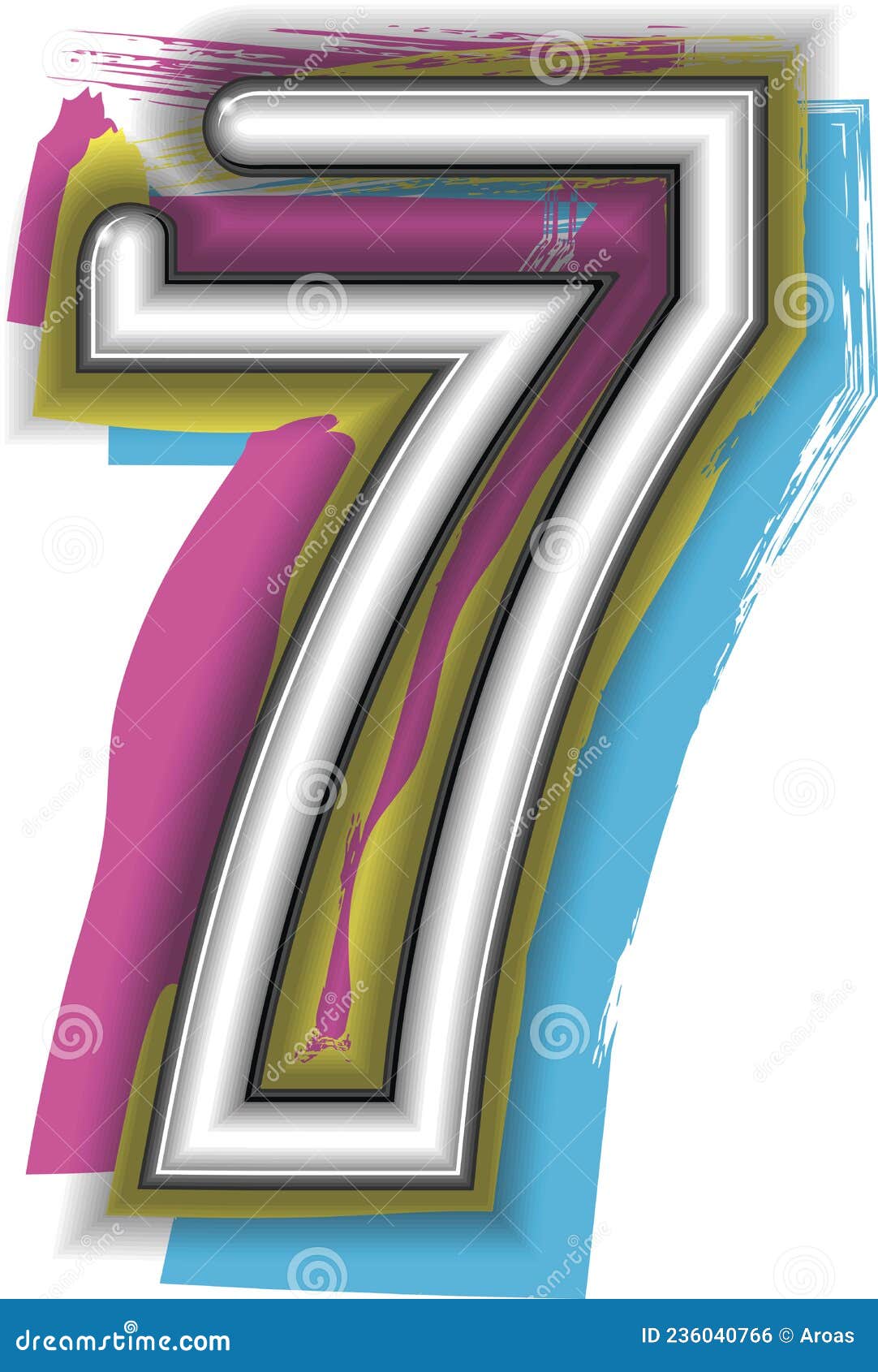 Neon Sign Number 7 Illustration Stock Vector - Illustration of bright ...