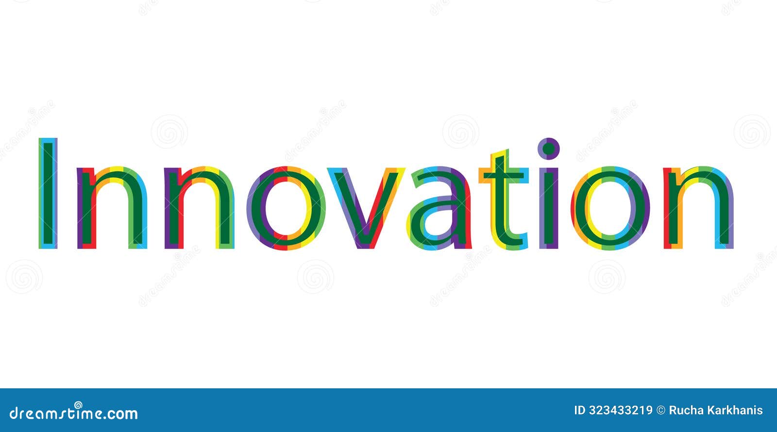 Rainbow Word Innovation Stylized with Neon Glow Stock Illustration ...