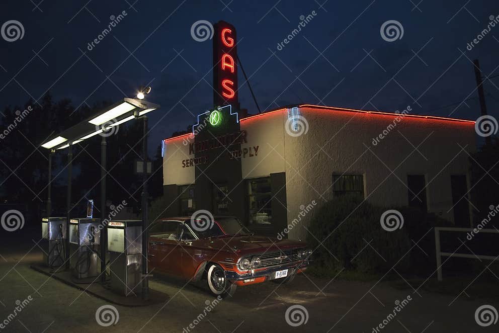 Neon sign reading Gas editorial stock image. Image of neon - 27075499