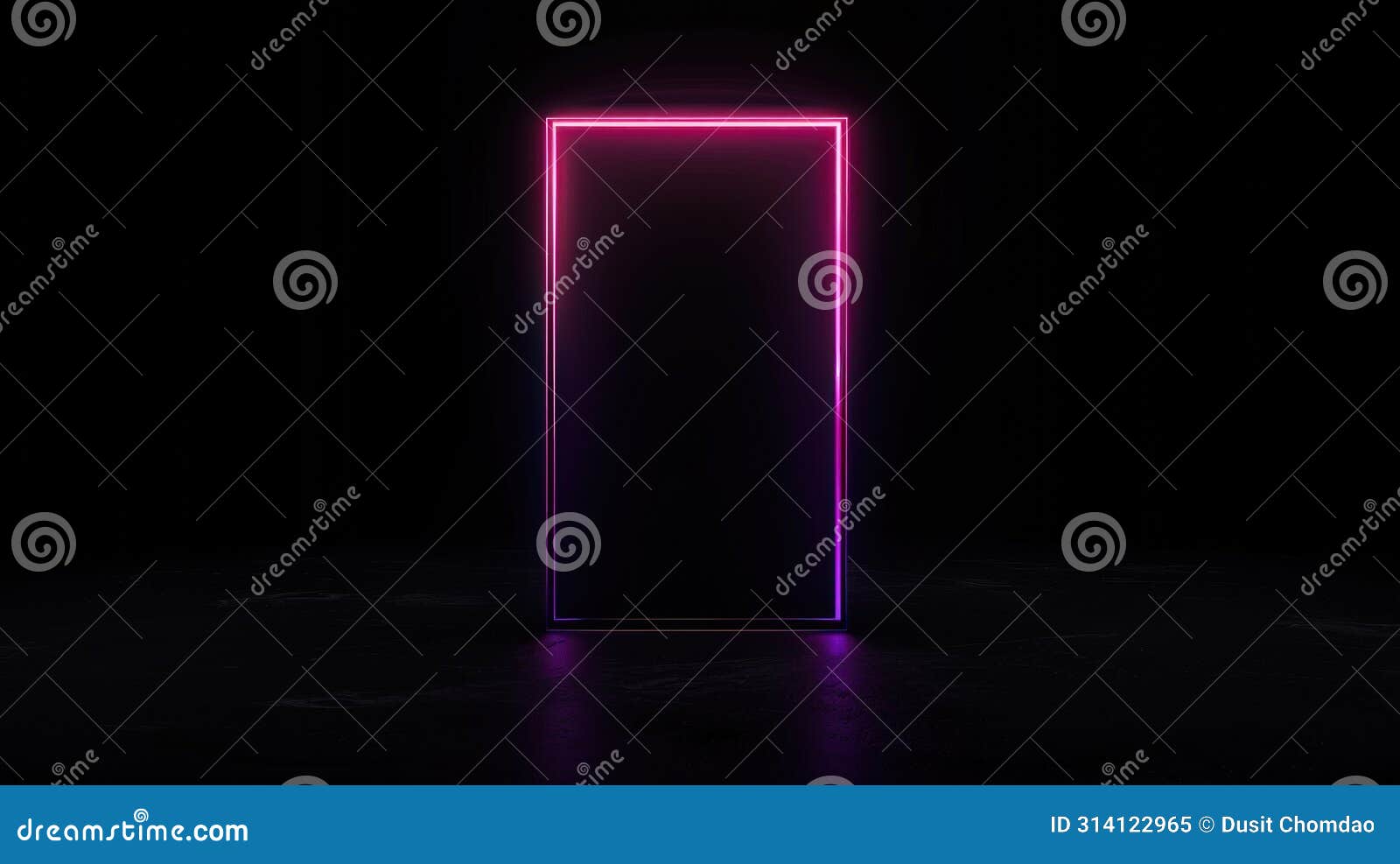 A Neon Sign with a Red and Blue Frame Stock Illustration - Illustration ...