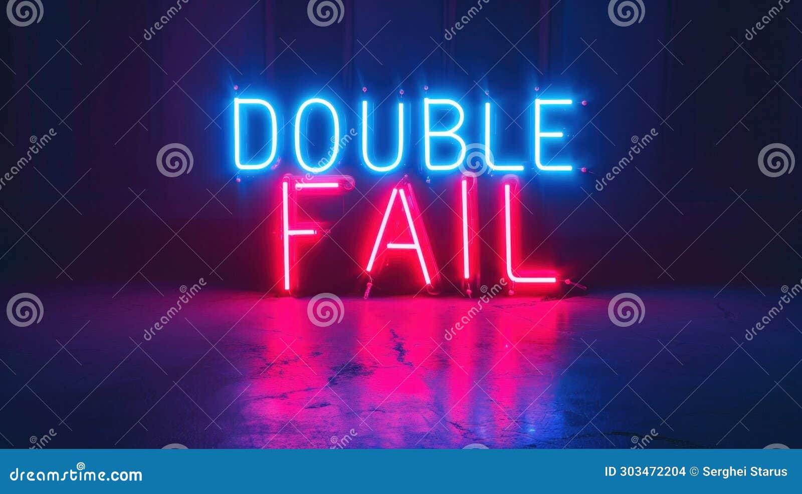 A Neon Sign that Says Double Fail on a Dark Floor, AI Stock ...