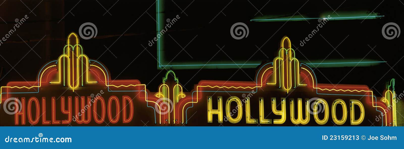 Neon Sign that Says Hollywood Stock Image - Image of urban, signage ...