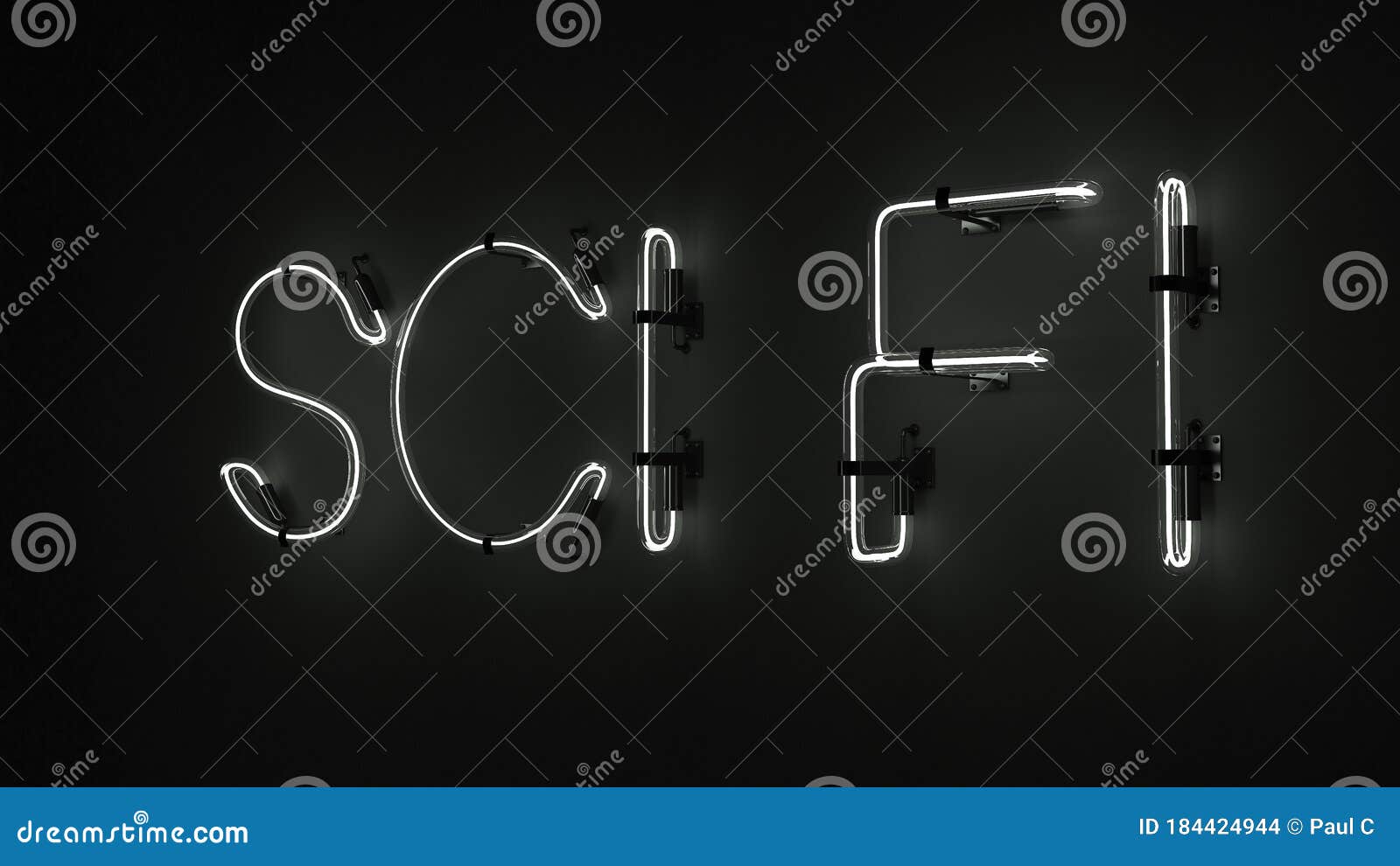 Neon Sign Sci Fi stock illustration. Illustration of discharge - 184424944